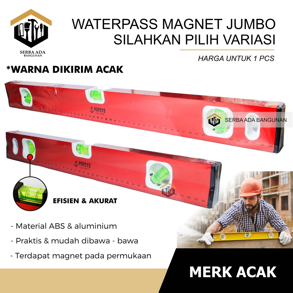 Jual SAB Waterpas Magnet 60cm l Watterpas 24 Inci / Waterpas Magnet 18 ...