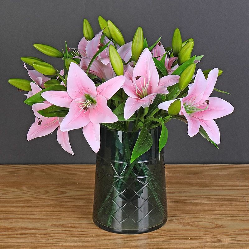 Jual Bunga Palsu Lily Artificial Putih Pink Dekor Rumah Kantor ...