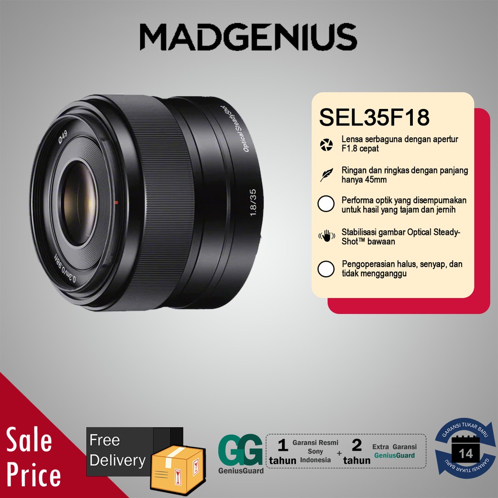 Jual SONY E 35mm F1.8 OSS / Lensa Sony Fix 35mm / Lensa Bokeh / Lensa Kamera SEL35F18, Garansi ...