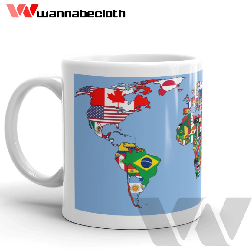 Jual Gelas Mug Cetak Mug Custom Mug Peta Dunia Kado Gift Hadiah ...
