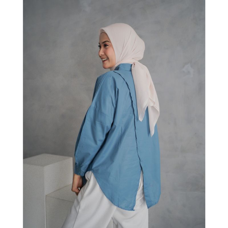 Jual Kemeja Wanita Oversize / Nelka Linen Shirt | Shopee Indonesia