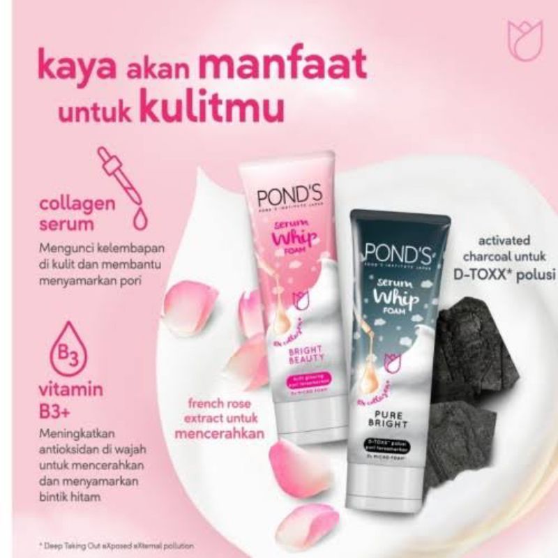 Jual POND’S Bright Beauty & Pure Bright serum Collagen Whip Foam 100gr ...