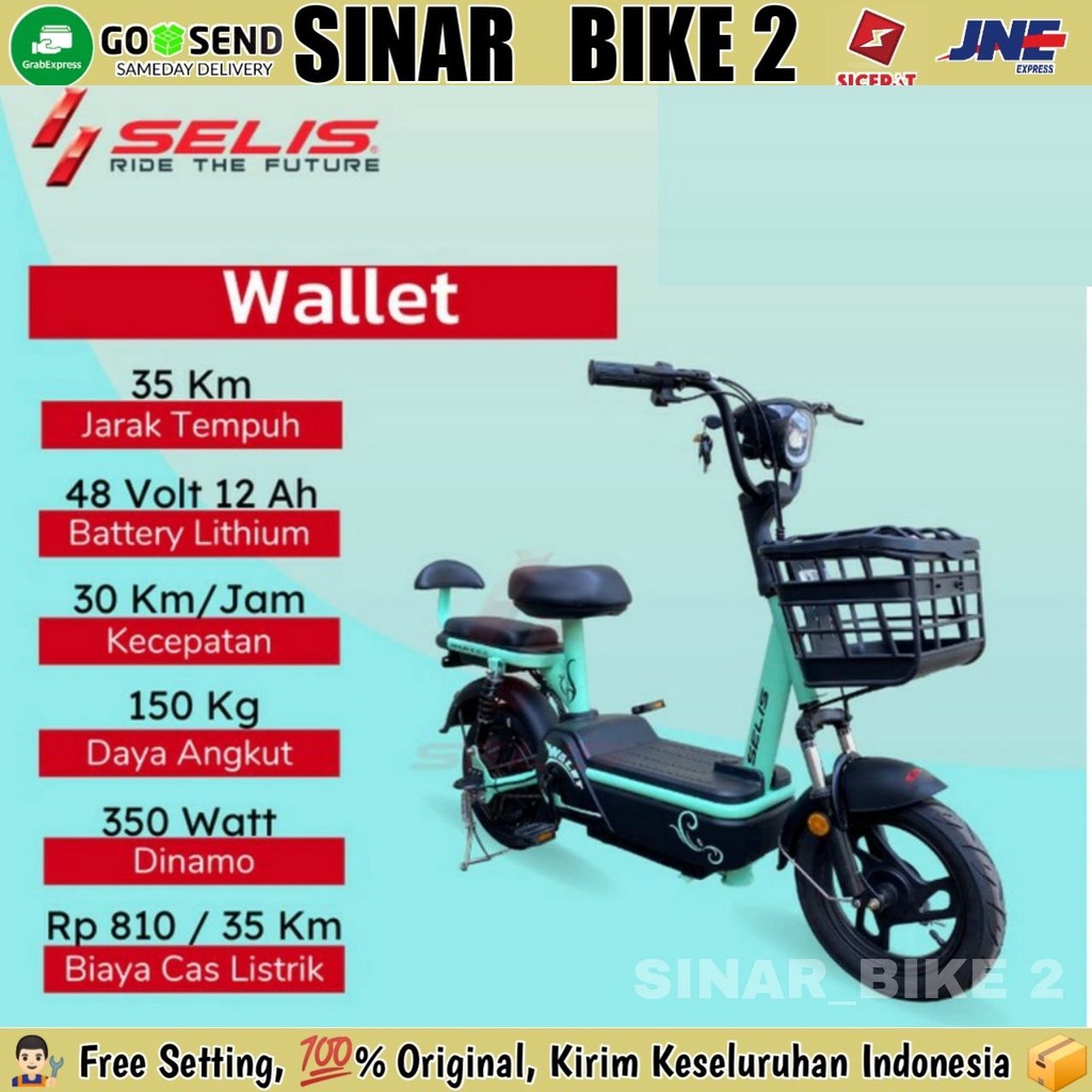 Jual Sepeda Listrik SELIS WALLET Electric Bike E-Bike 48 Vlot 12 Ah ...