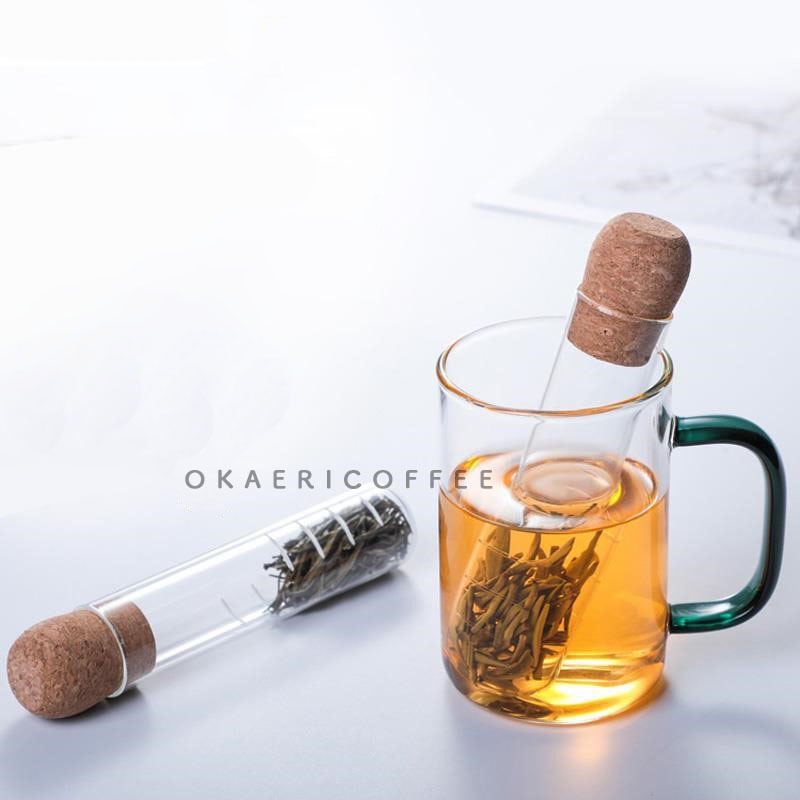 Jual Tea Tube Infuser Glass + Cork Lid / Saringan Teh Tabung Kaca / Tea ...