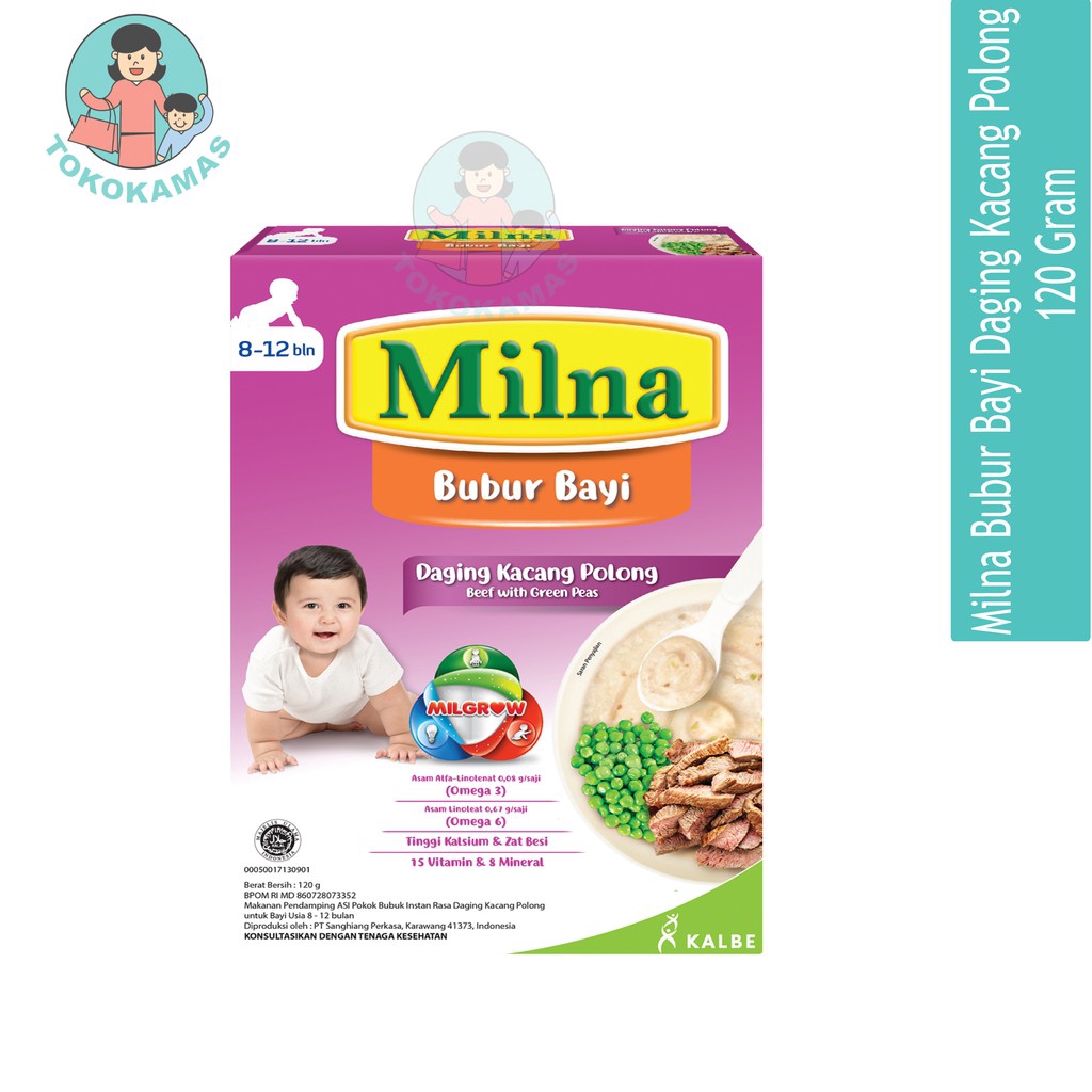 Jual Milna Bubur Bayi Daging Kacang Polong 120gr | Shopee Indonesia