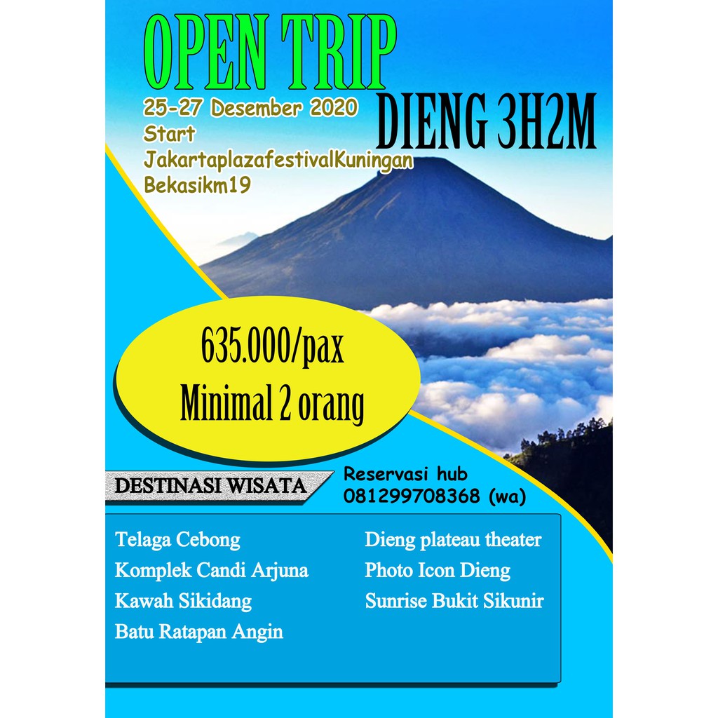 Jual Open trip dieng murah start jakarta dan bekasi | Shopee Indonesia