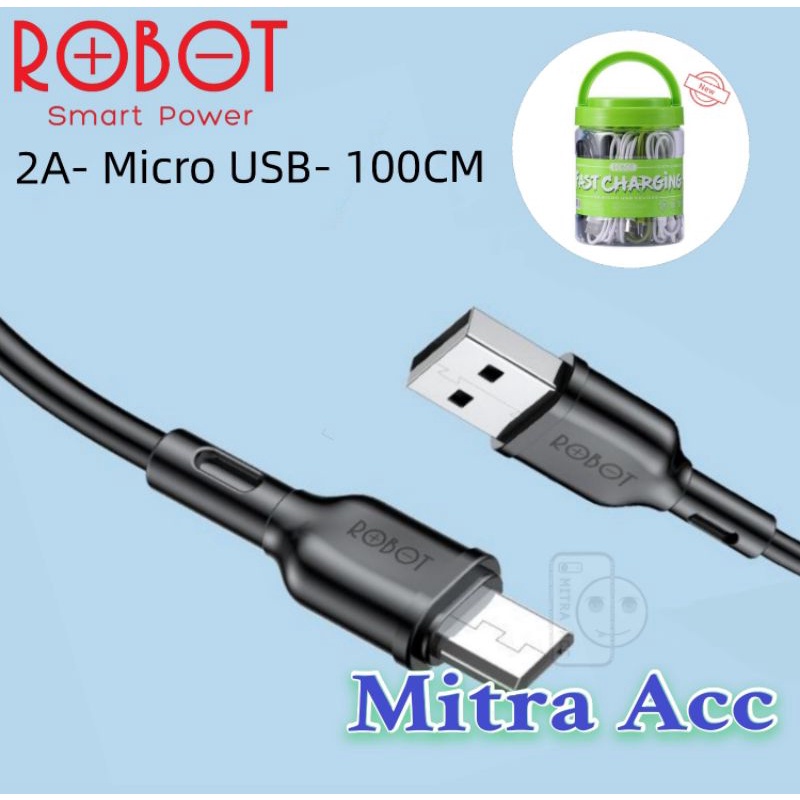 Jual Kabel Data Robot 2A Micro USB 100CM Fast Charging | Shopee Indonesia