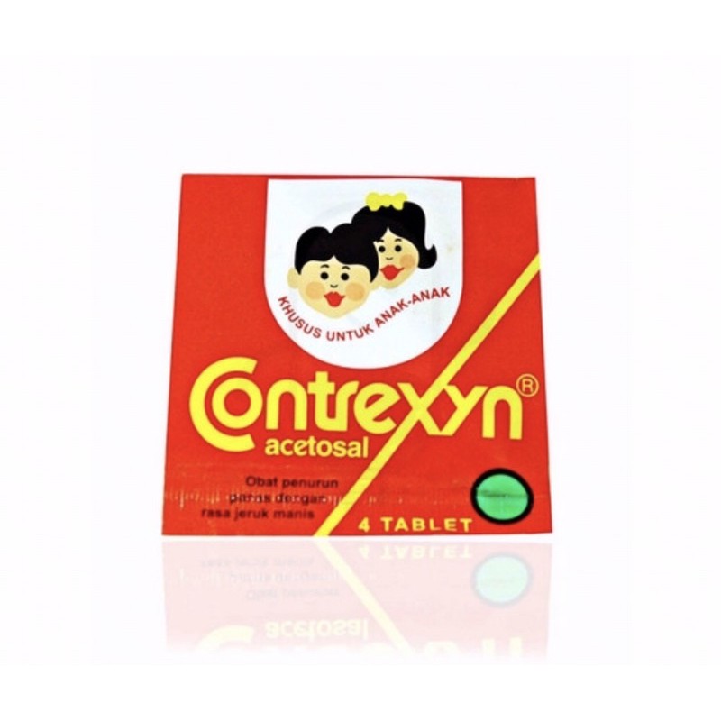 Jual Contrexyn strip 4 tablet ( obat penurun panas & kepala pusing anak ...