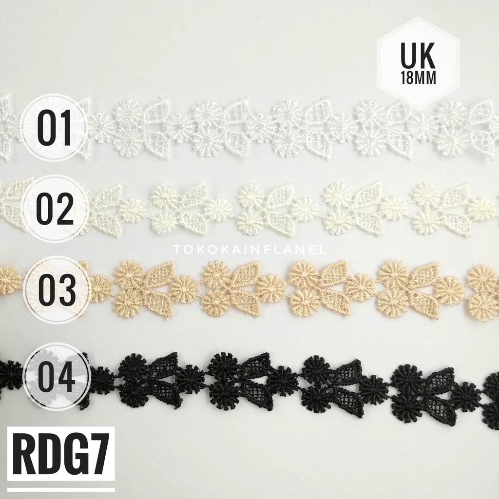 Jual Renda Gipper Bunga Daun Lebar 18mm (Per Meter) RDG7 | Shopee Indonesia