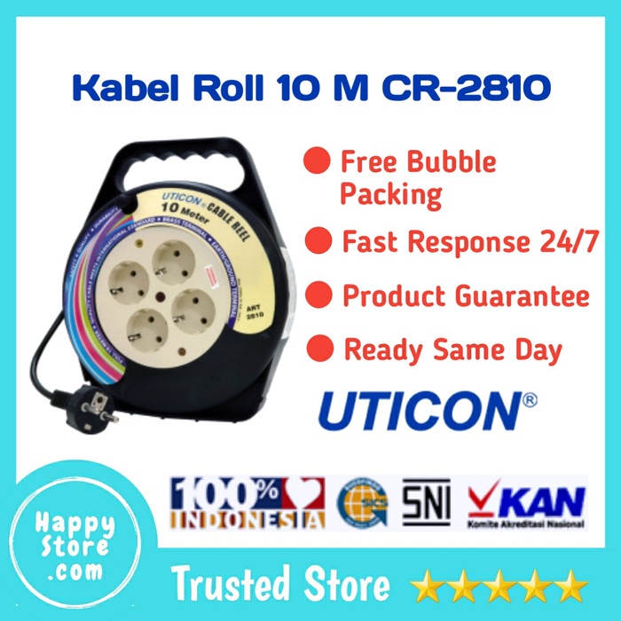 Jual UTICON KABEL ROLL 10 METER CR-2810 NEW ! (KABEL 3x1mm) NEW ...