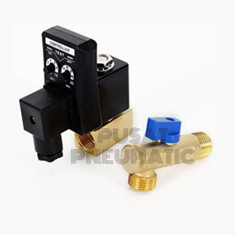 Jual 1/2" OPT-A Electric Solenoid Valve Timer Auto Drain 16bar 230 vac ...