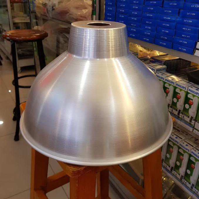 Jual BERKUALITAS KAP LAMPU GANTUNG INDUSTRI SILVER DIAMETER 35 CM ( TANPA FITTING ) | Shopee ...