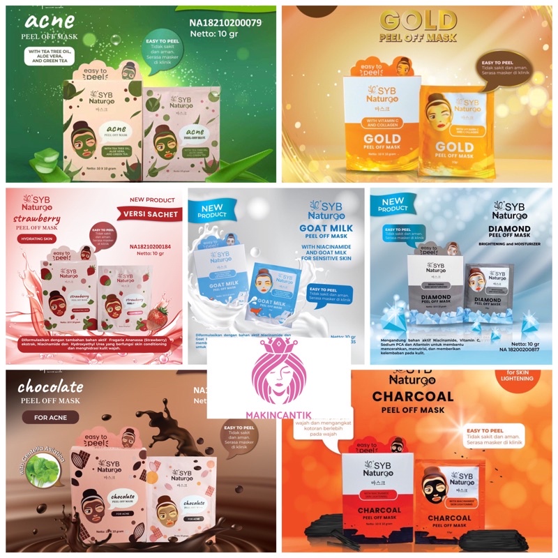 Jual SYB Masker Naturgo Peel Off Mask Sachet Charcoal Gold Goats ...