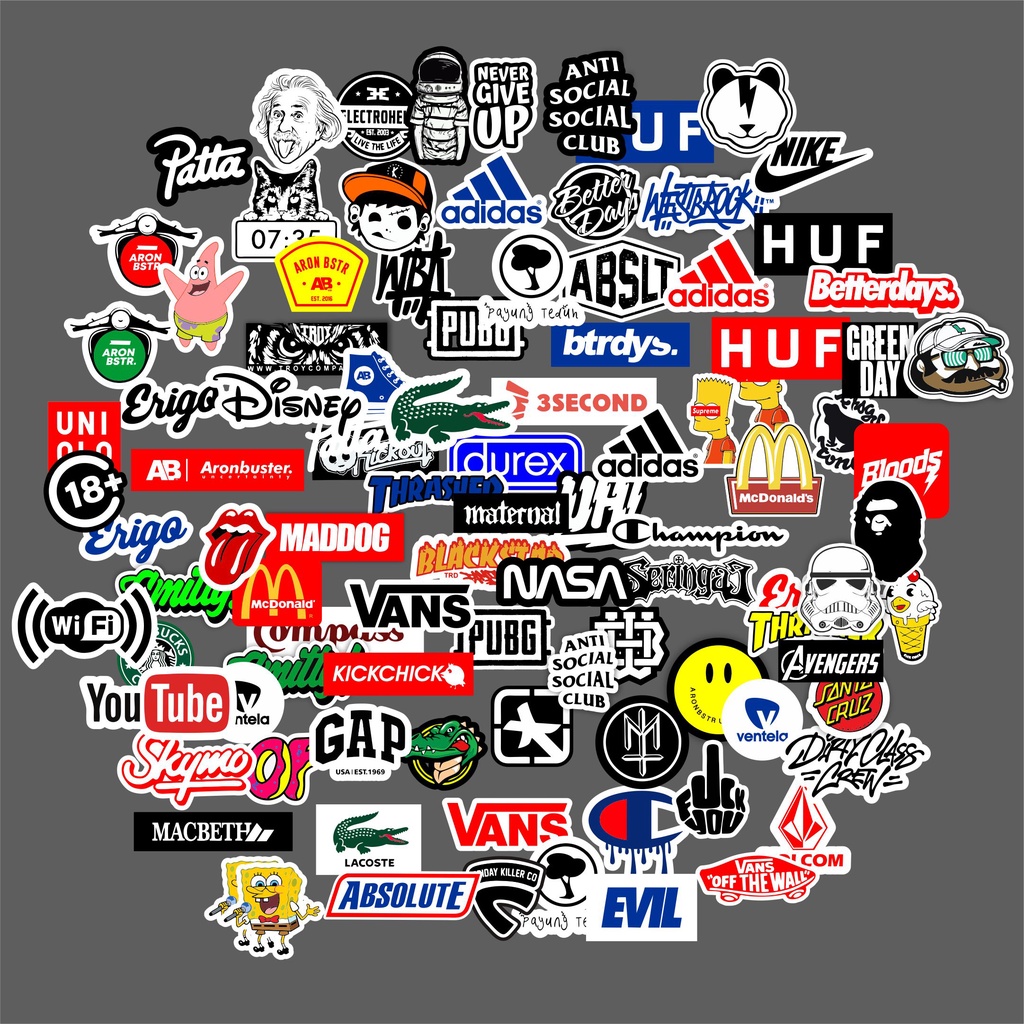 Jual Stiker Sticker paket 15 PCS Distro Black red blue Brand Case Phone ...