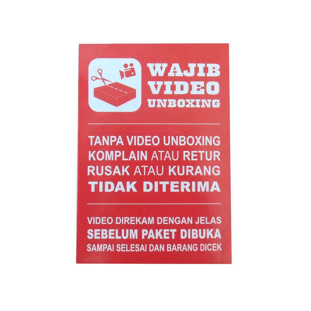 Jual Stiker Wajib Video Unboxing 4cm x 6cm | Shopee Indonesia