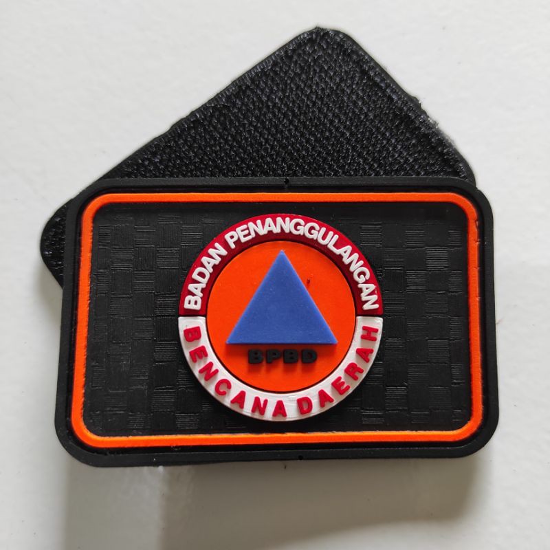 Jual PATCH RUBBER LOGO BPBD KOTAK DASAR HITAM/TIMSAR/TEMPELAN EMBLEM ...