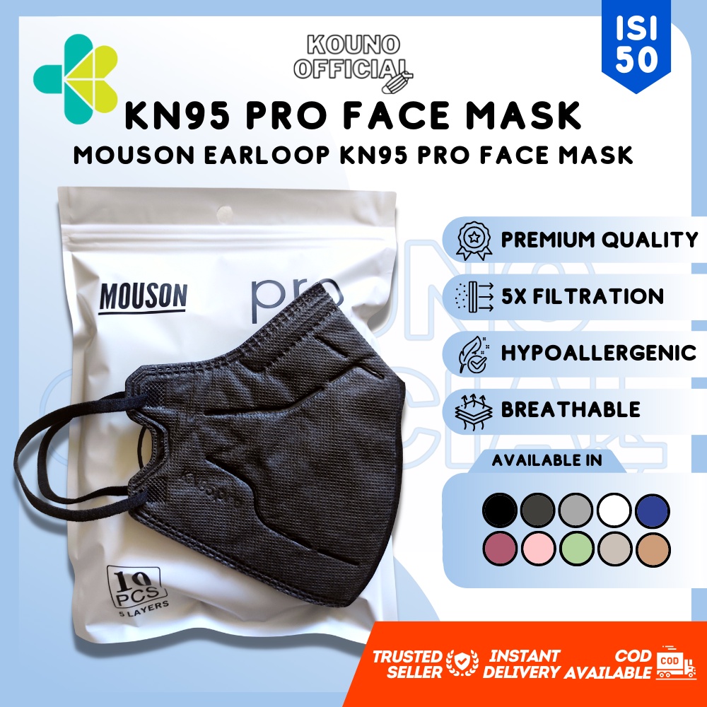 Jual COD MASKER KN95 PRO MOUSON MASK 5 PLY / 5 LAPIS ISI 10 PCS MASKER ...