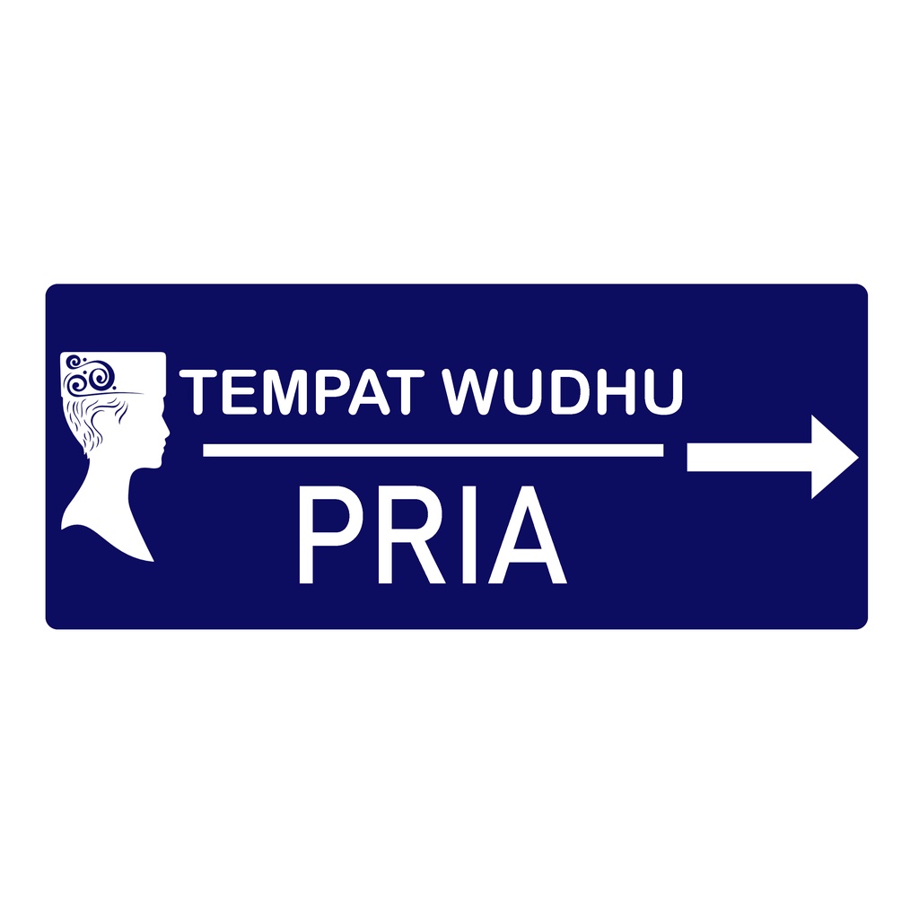 Jual Stiker arah petunjuk tempat wudhu KIRI KANAN Ukuran 23 x 10 cm ...