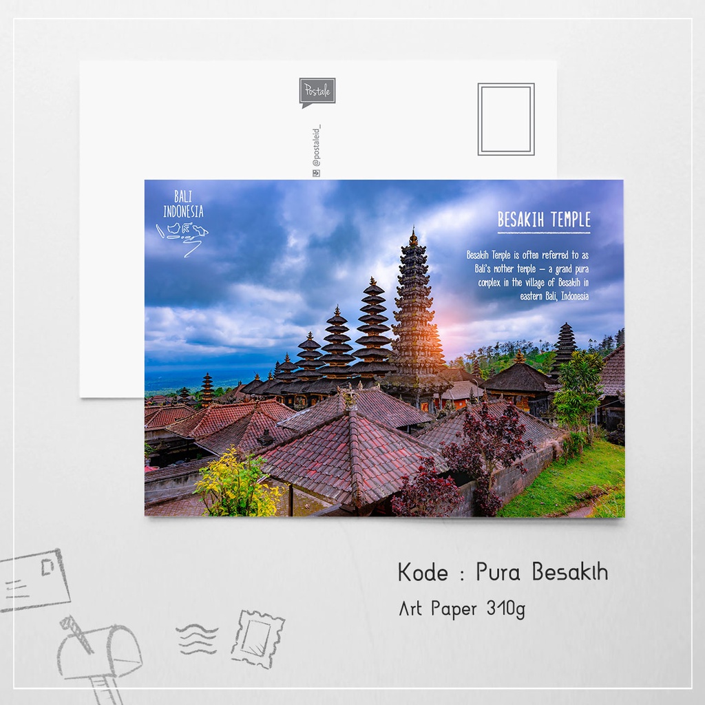 Jual Kartu Pos BALI PURA - Postale | Shopee Indonesia