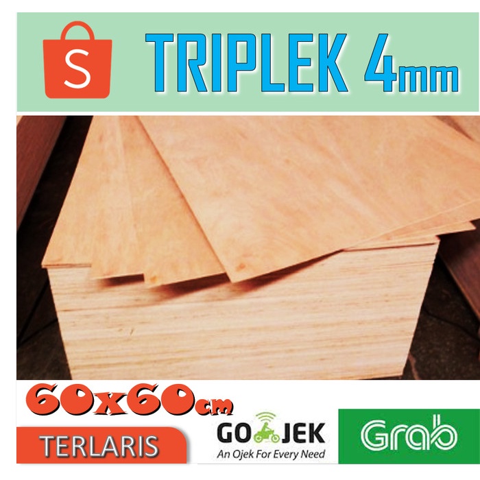 Jual TRIPLEK 4mm 60x60 cm | TRIPLEK 4 mm 60x60cm | Triplek Grade A | Shopee Indonesia