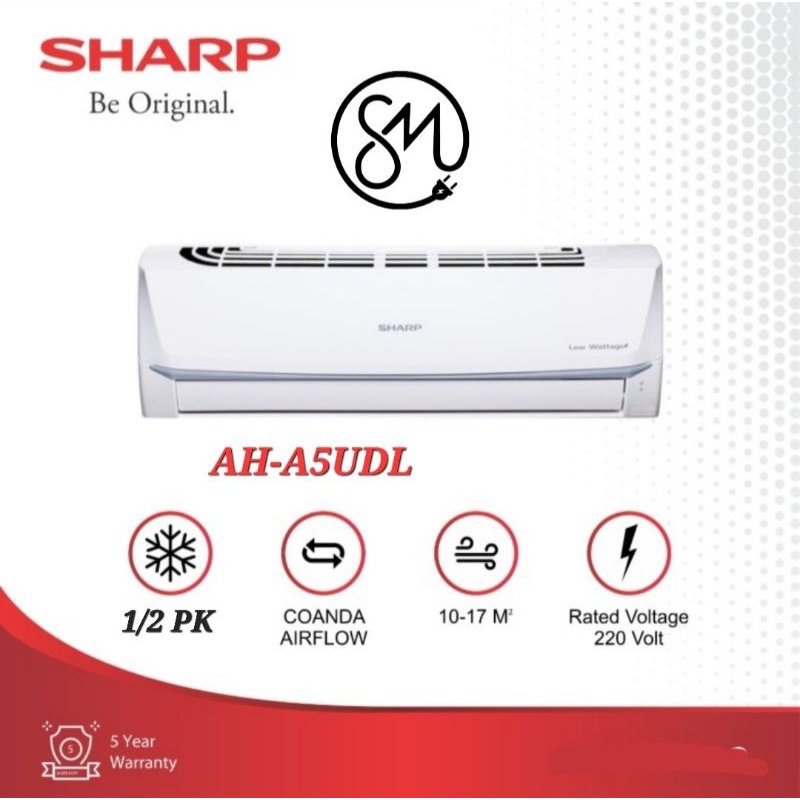 Jual AC Sharp 1/2 PK AH-A5UDL 5UDL 0,5 Low watt | Shopee Indonesia
