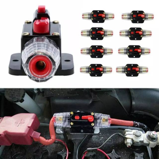 Jual car resettable fuse circuit breaker sekring sekering audio inline ...