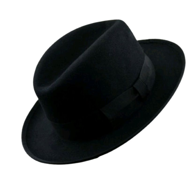 Jual TOPI LAKEN FEDORA STOUTH HITAM BAHAN WOLL TOPI CLASSIC IMPORT ...