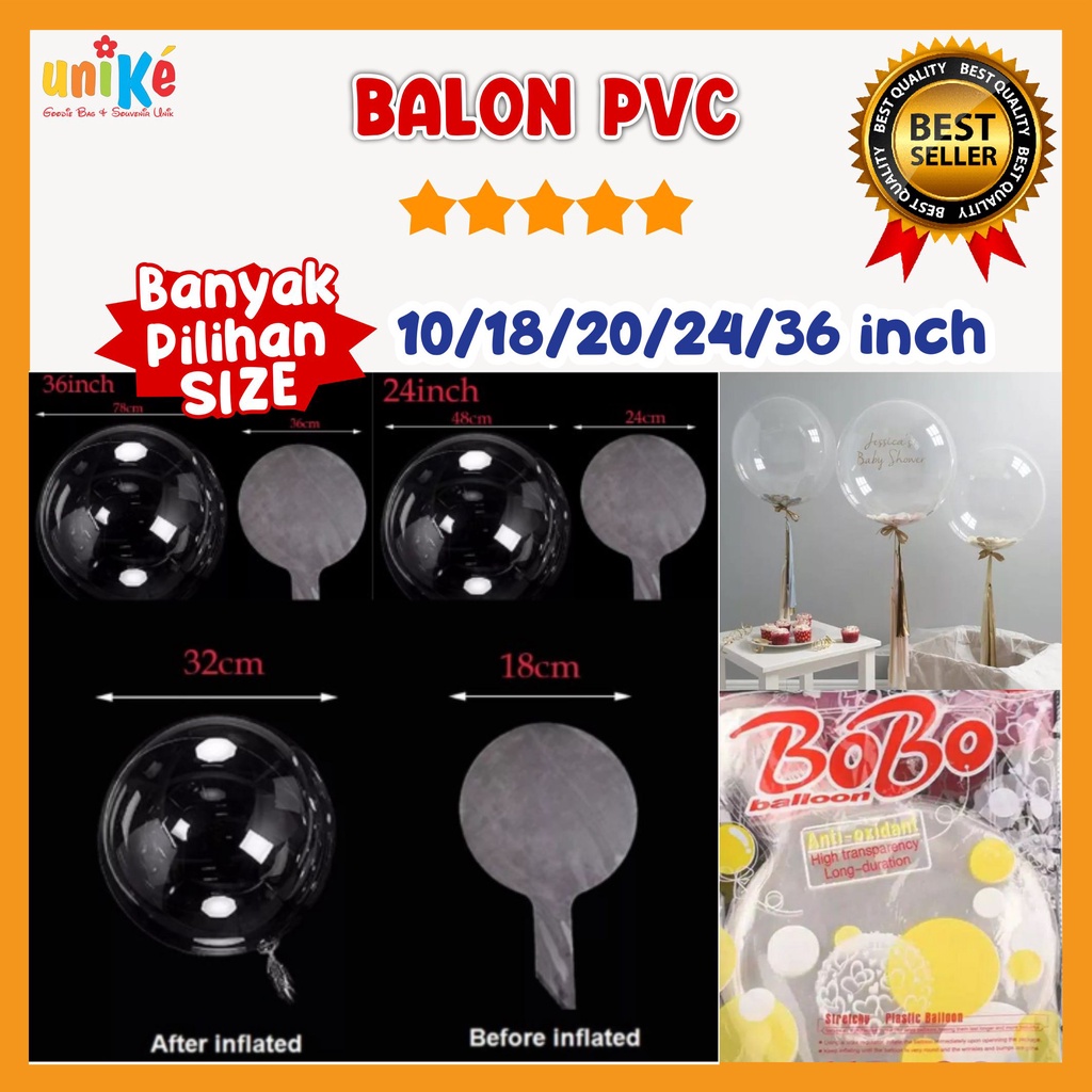 Jual 13 / 18 / 20 / 22 / 24 / 36 BALON PVC Transparan Balon Bobo Biru ...