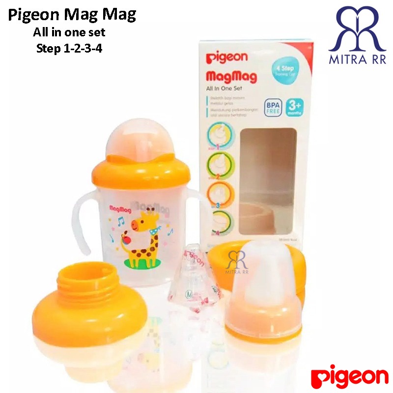 Jual Pigeon Magmag Mag-Mag All In One Set/ Step 1 2 3 4 /Gelas Botol Minum Anak Bayi Training ...