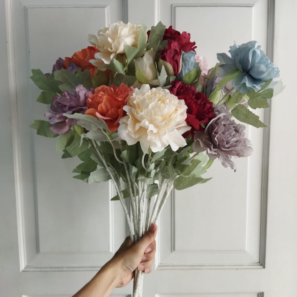 Jual X-B546 BUNGA PEONY 2 MEKAR 1 KUNCUP | Shopee Indonesia