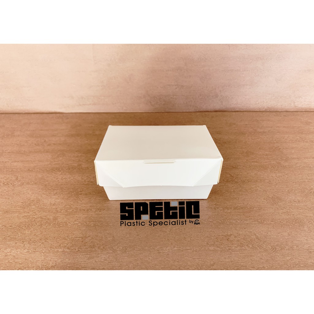 Jual Paper Lunch Box 850ml Putih / Kotak Makan Kertas Putih Kecil ...