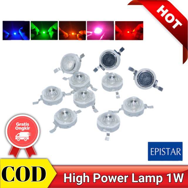 Jual High Power Led HPL LED 1 Watt Merah Hijau Biru Kuning Full ...