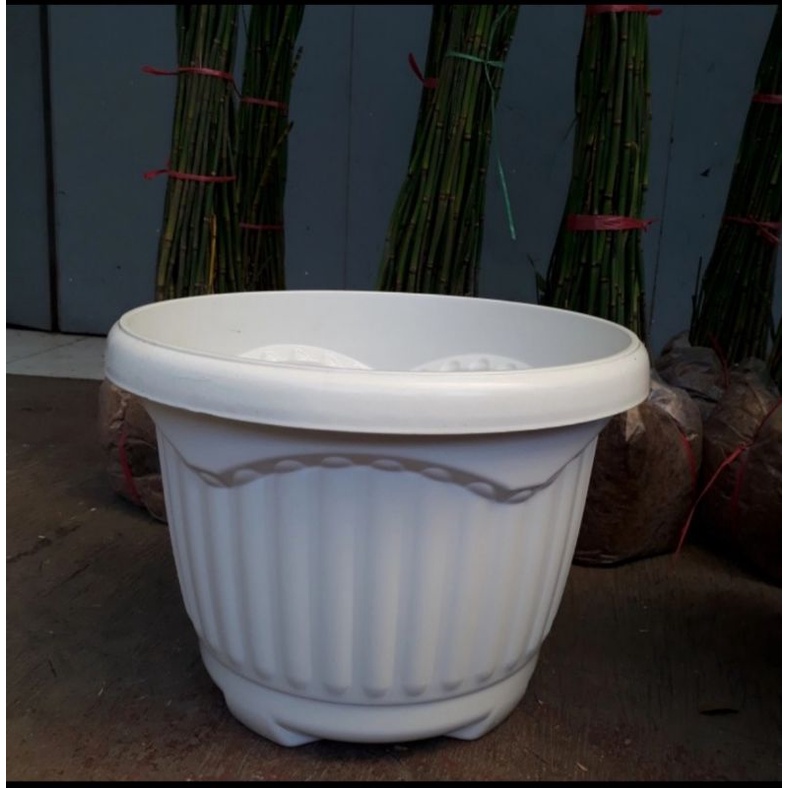 Jual pot 35 putih, pot bunga putih besar tebal | Shopee Indonesia