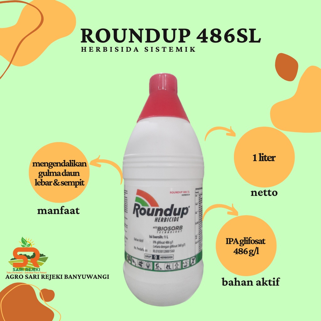 Jual ROUNDUP BIOSORB 486SL 1L HERBISIDA SISTEMIK | Shopee Indonesia