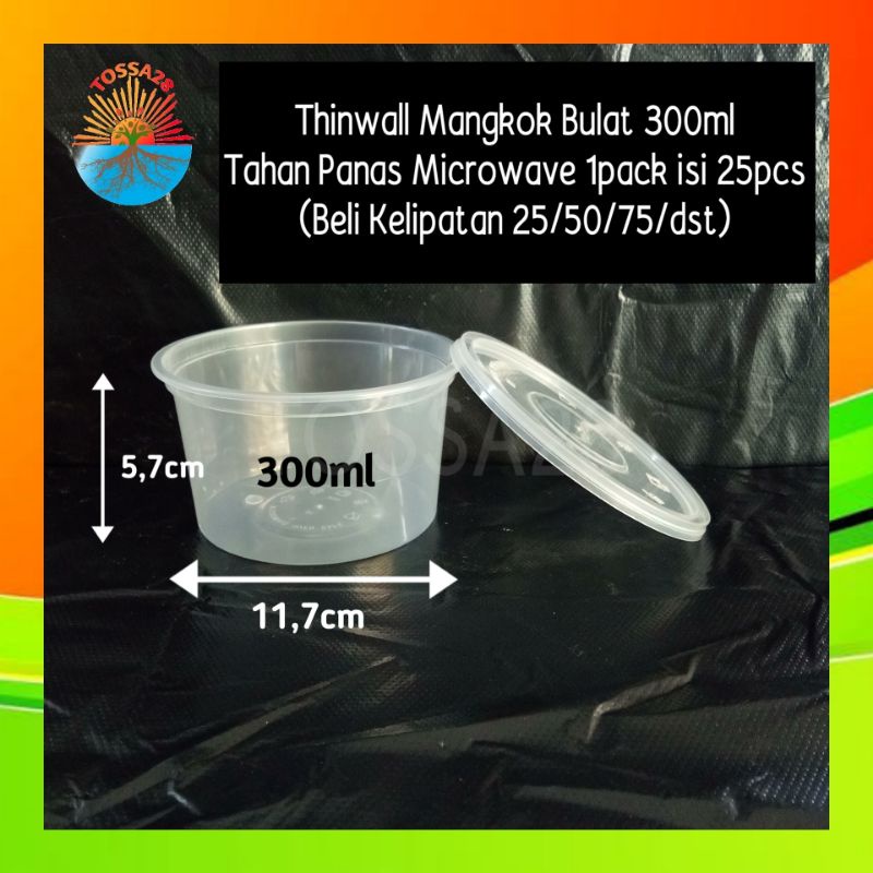 Jual Tempat Makan Plastik Bulat 300ml / Thinwall / Container Box (Harus ...