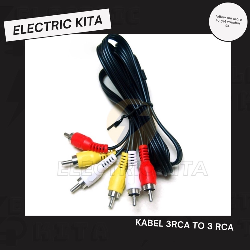 Jual KABEL RCA 3 TO RCA 3 / KABEL VIDEO AV / KABEL MERAH PUTIH KUNING 1 ...