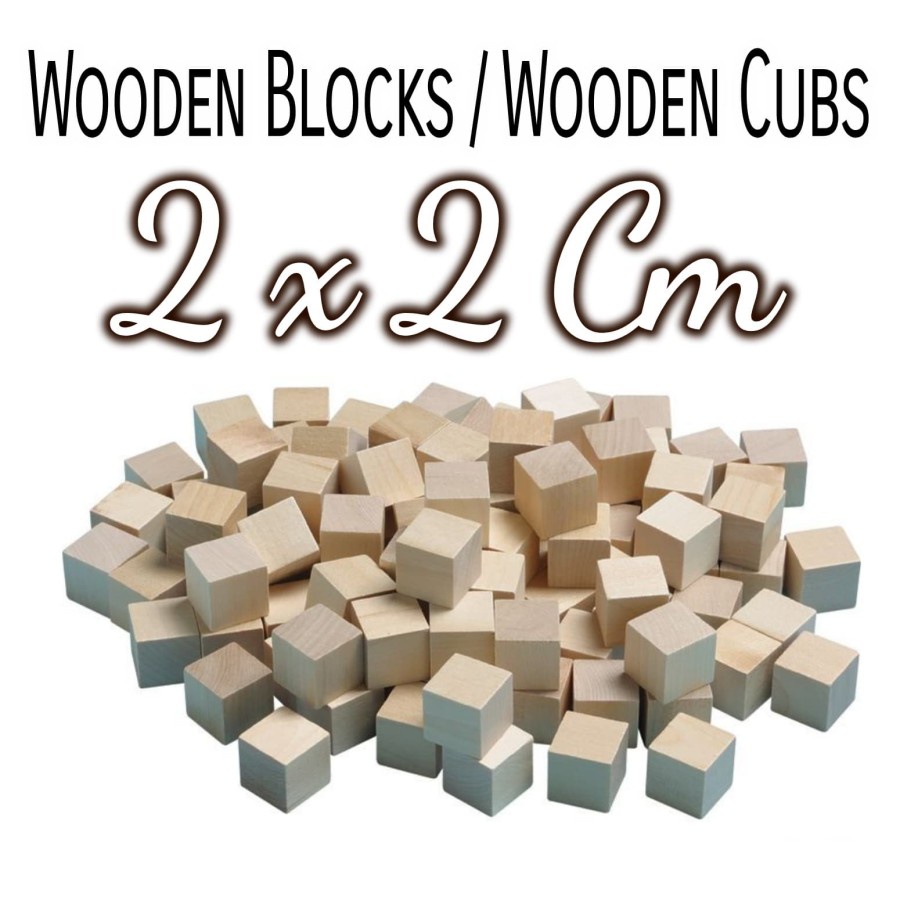 Jual SangKayu Square Wooden Block 2x2 cm Wood Cubes Balok Kayu Kecil ...