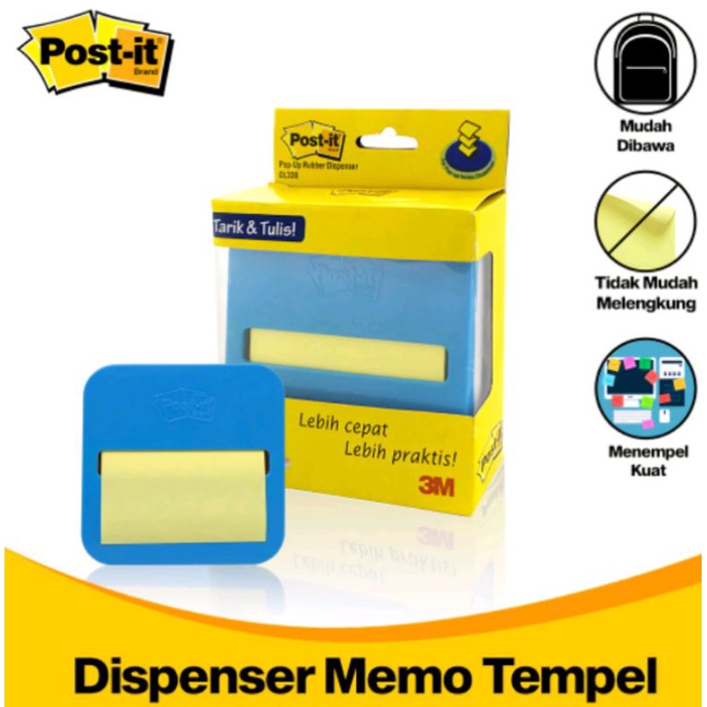 Jual 3M DISPENSER POST IT POP UP RUBBER OL330/ DISPENSER STICKY NOTE ...