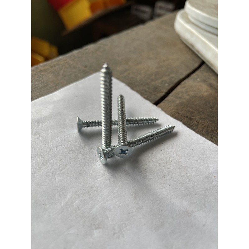 Jual SKRUP CACING FAB 10 x 2”- BAUT CACING KEPALA DATAR 10 x 2” isi 100 ...