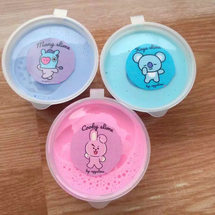 Jual Paket bt21 slime murah (dapat 3 cup sesuai gambar) berkualitas PBU ...