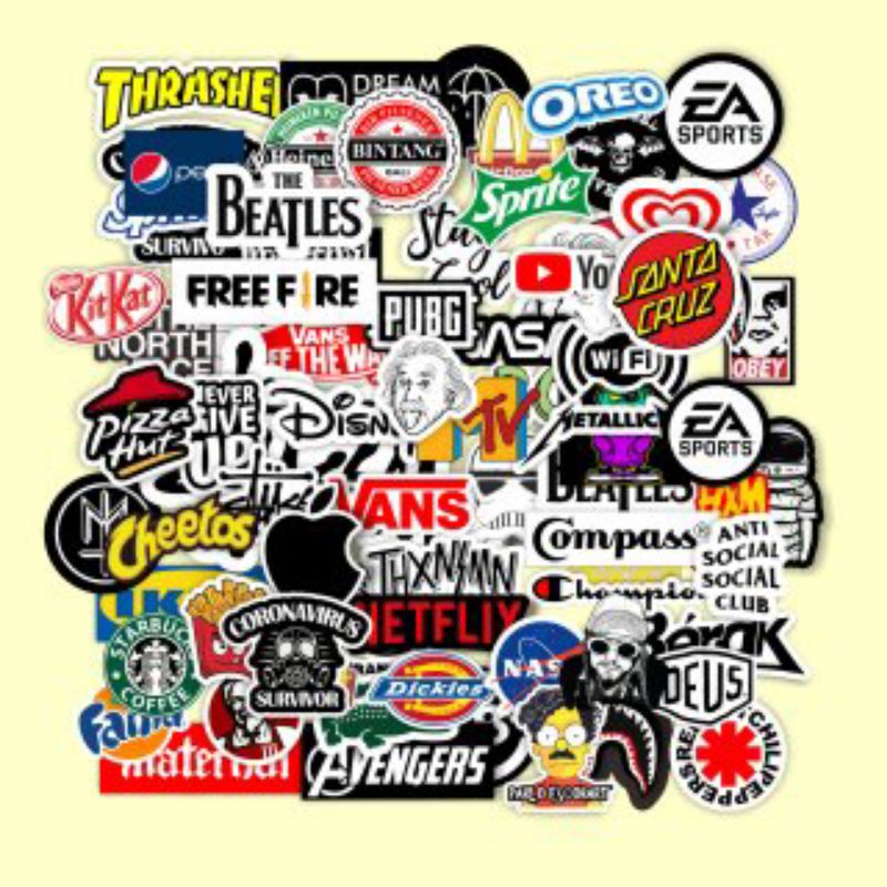Jual STIKER BRAND DISTRO ISI 25 PCS UKURAN STANDAR TINGGAL TEMPEL VYNIL ...