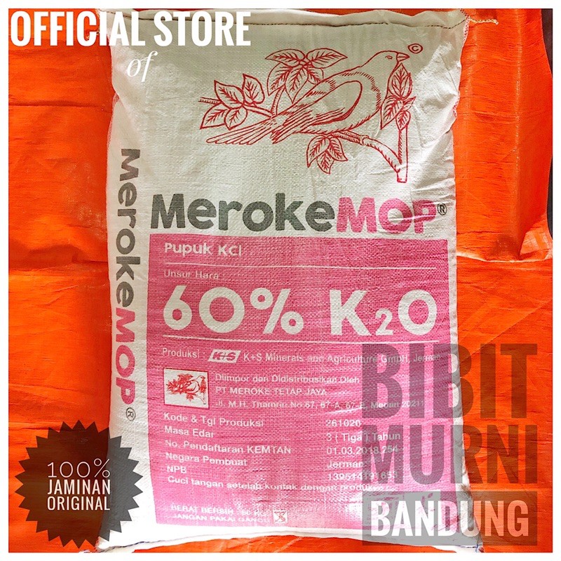 Jual PUPUK KCL MEROKE MOP 50 KG ORIGINAL PACK | Shopee Indonesia