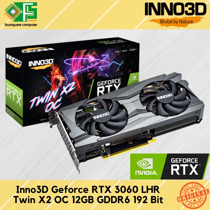 Jual VGA Inno3D Geforce RTX 3060 Twin X2 OC LHR | 12Gb GDDR6 | 192 Bit | Dualfan | Shopee Indonesia