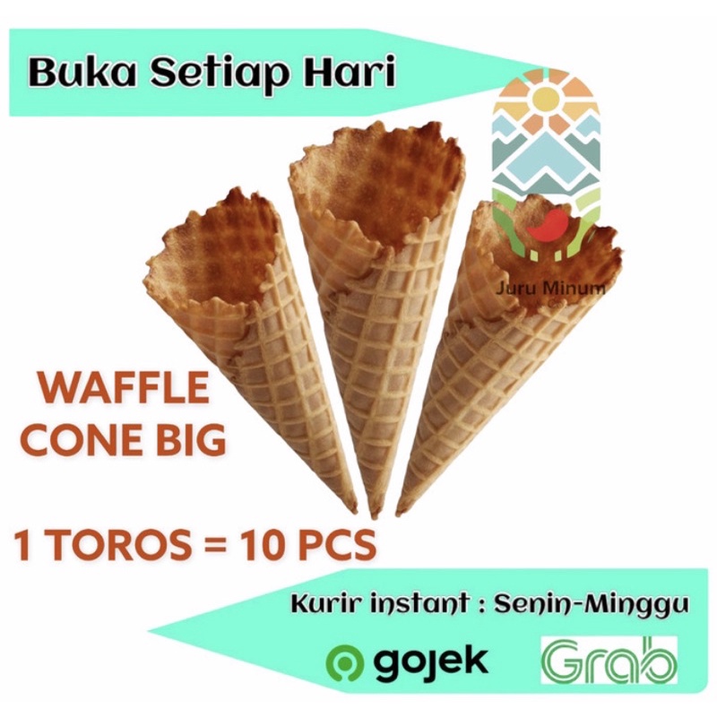 Jual waffle cone ice cream / corong kue es krim Besar / Kon manis 1 ...
