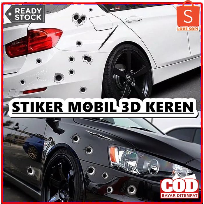 Jual BISA COD Stiker Mobil 3D Motif lubang lecet baret cakar Aksesoris ...