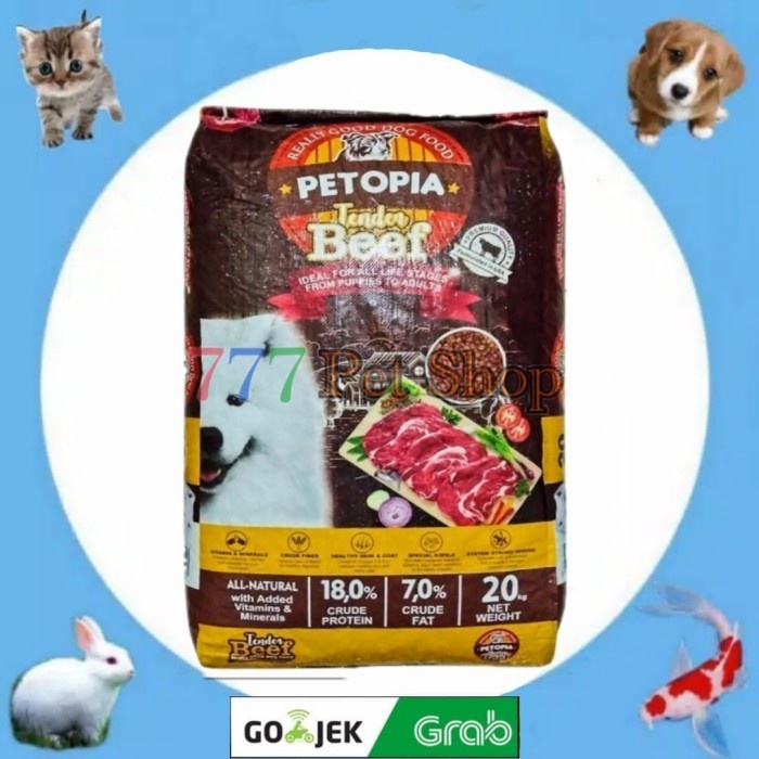 Jual makanan anjing kering PETOPIA dry DOG food LAMB / BEEF 7KG / 20KG ...