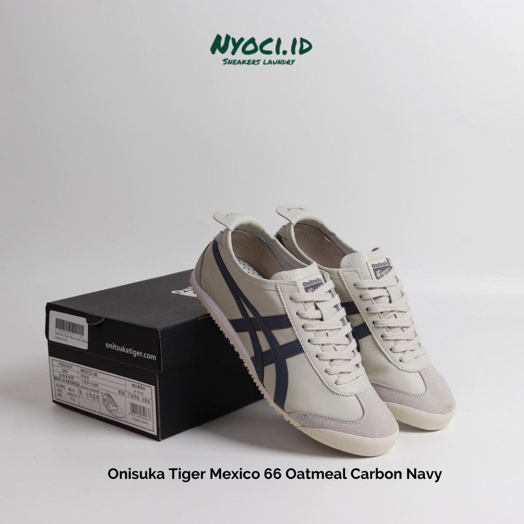 Jual Onitsuka Tiger Mexico 66 Oatmeal Carbon Navy | Shopee Indonesia
