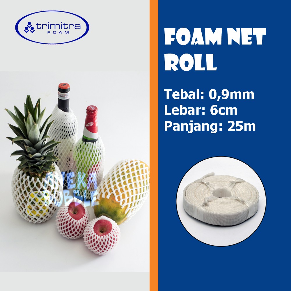 Jual Foam Net 0,9mm x 6cm x 25m - FOAM NET BUAH - PE FOAM | Shopee ...
