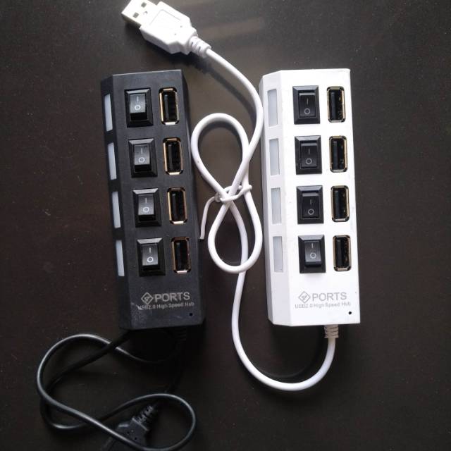Jual USB HUB 4 PORT colokan USB 2.0 high speed saklar on off HI-SPEED ...