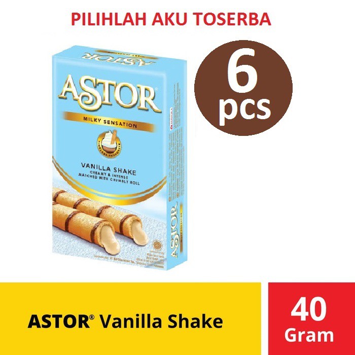 Jual ASTOR Vanilla Shake 40 gr / ASTOR Waferstick Vanilla Shake 40gr- ( 1 PAKET ISI 6 PCS ...
